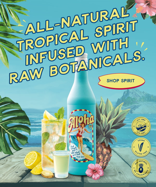 Aloha '65 - A unique spirit infused with 100% natural ingredients.
